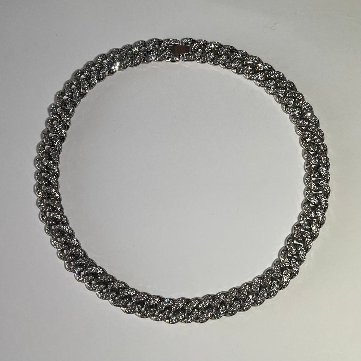 Silver Cuban link chain W/ diamonds – The Frenchie Shop